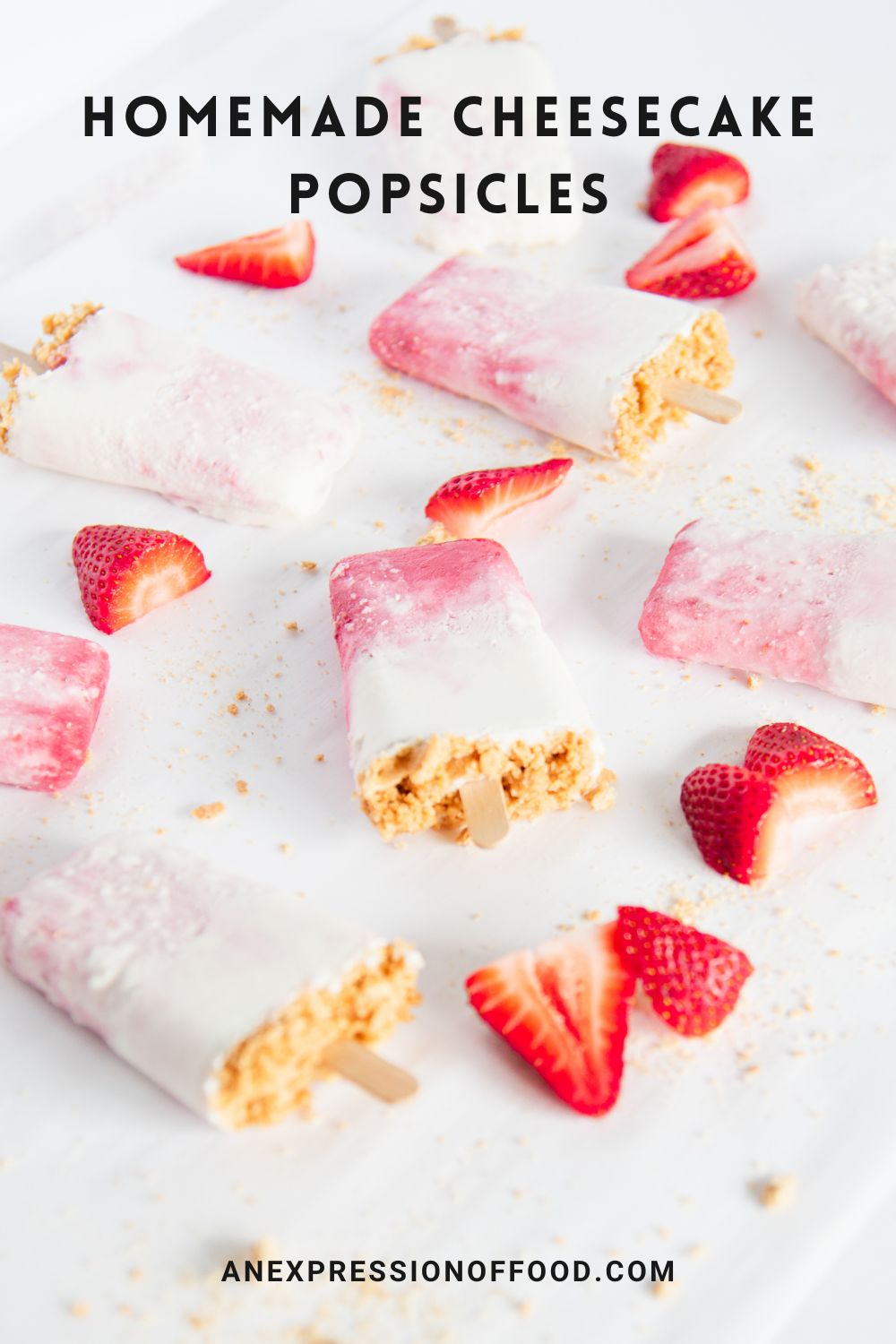Strawberry Swirl Cheesecake Popsicle Recipe - An Expression Of Food