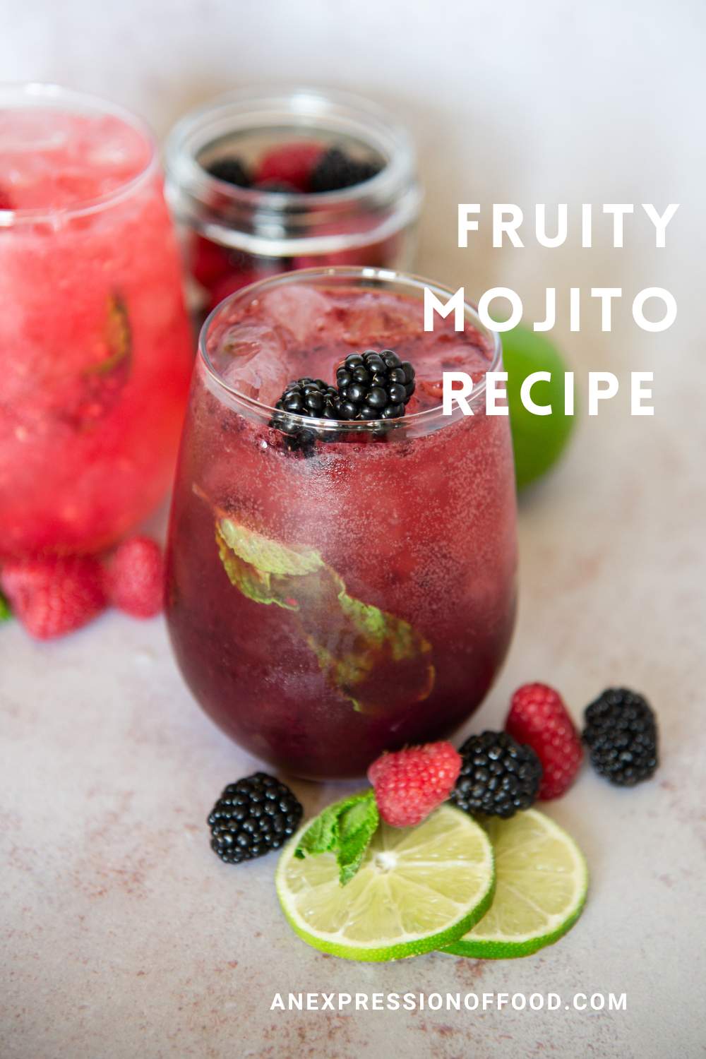 Fruity Mojito Cocktail Recipe (with fresh fruit!) - An Expression Of Food